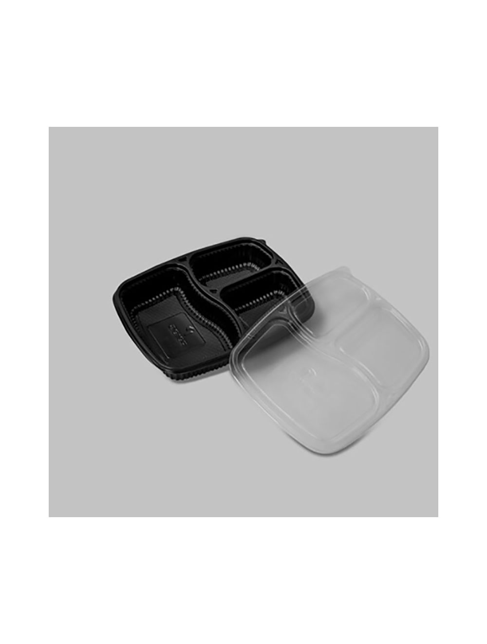 Meal Tray | Black 3 Compartment Meal Platter With Lid | Winnpack