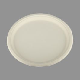 Bagasse Tableware | White 11" Round Sugarcane Bagasse Plate | Winnpack